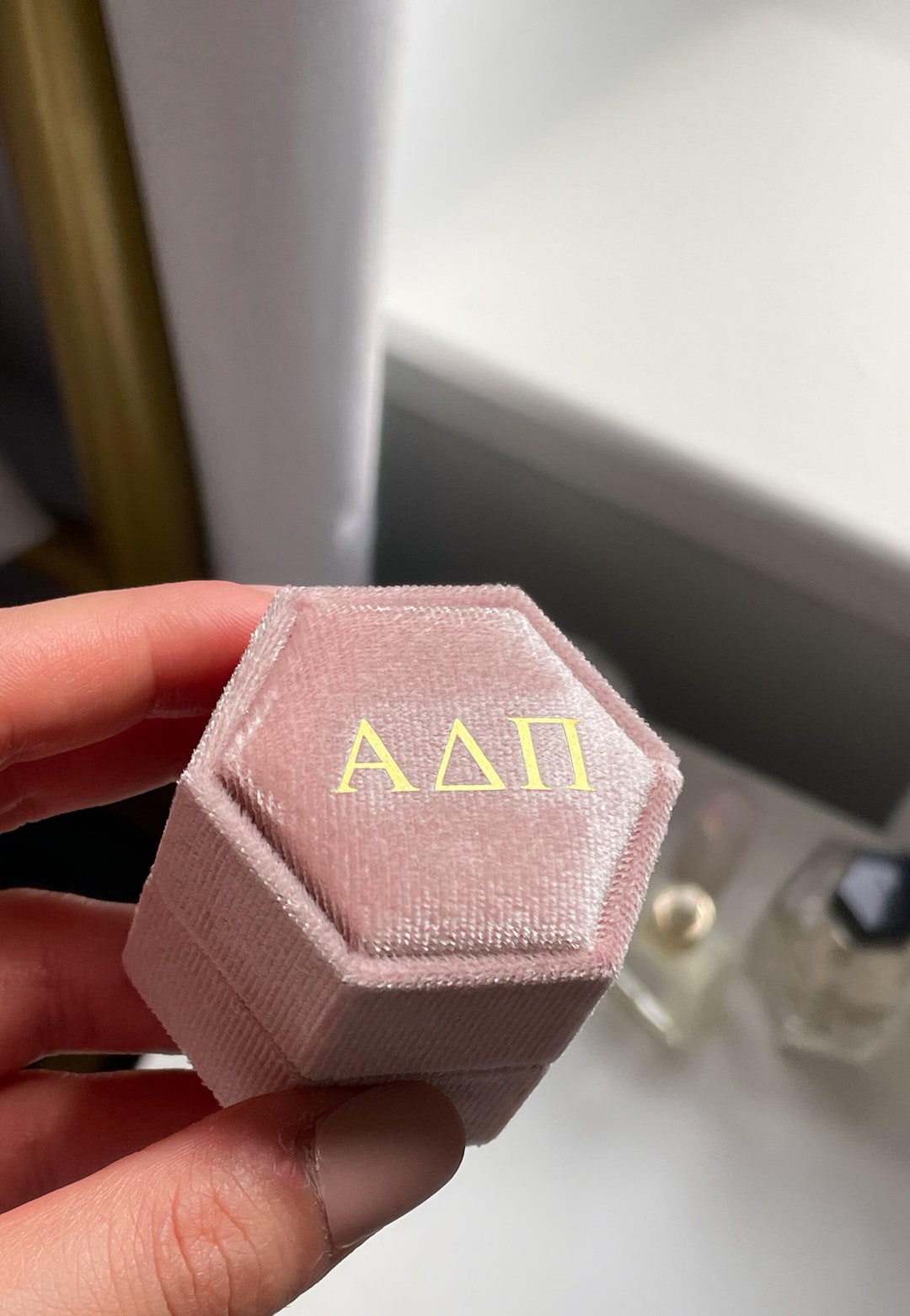 Velvet Badge Box for ALPHA DELTA PI Sorority | Adpi Sorority Gift ...
