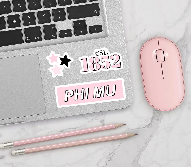 PHI MU Sorority Sticker Pack Pink for Laptop Bid Day 2022 - Etsy