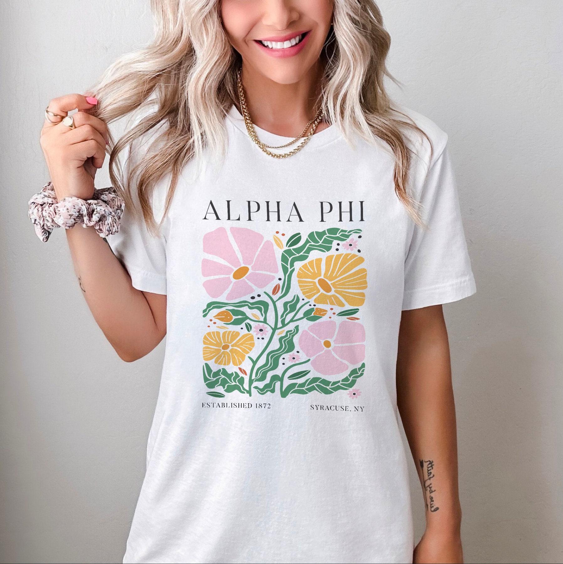 ALPHA PHI Oversized Shirt, APHI Sweatshirt, Sorority Merch, Hoodie, Bid ...