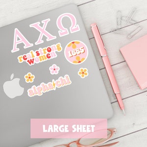 ALPHA CHI OMEGA Retro Sticker Pack in Pink for Laptops - Etsy