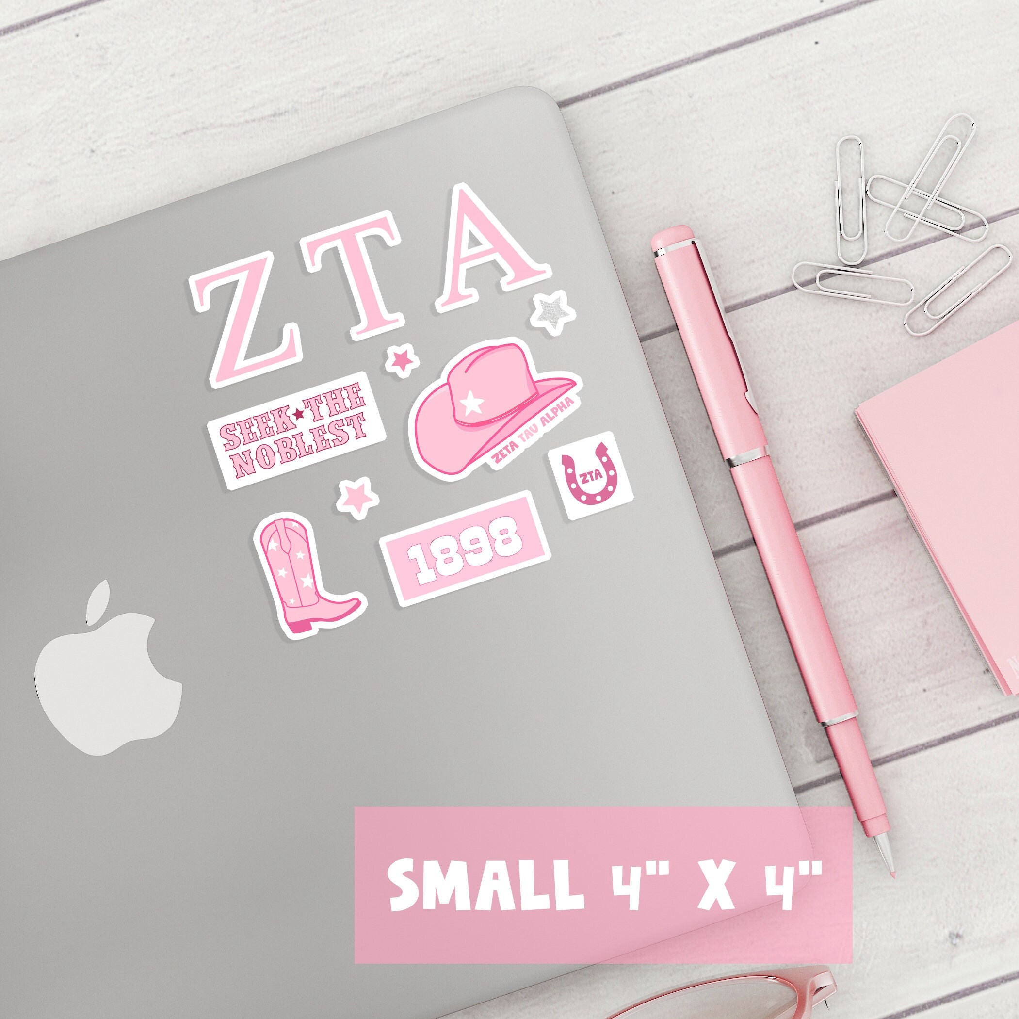 ZETA TAU ALPHA Sticker Pack Cowgirl for Laptop Bid Day 2022 - Etsy