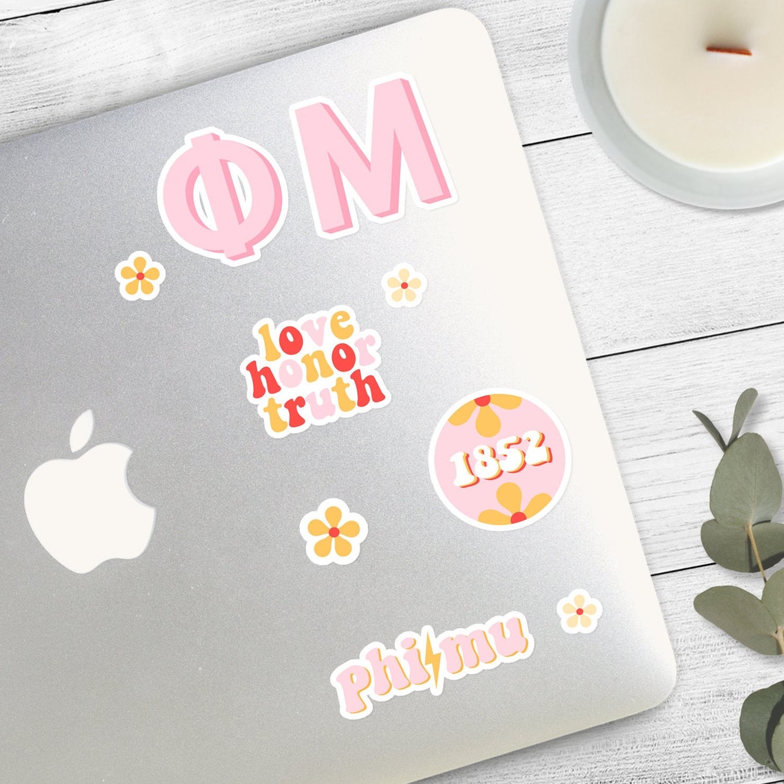 PHI MU Sorority Sticker Pack Pink Retro Bid Day Bid Day Rush - Etsy