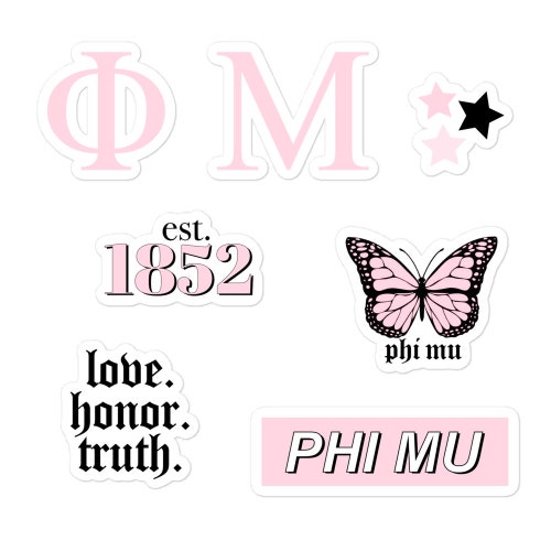 Phi Mu Hair Ties Show the Lovethe Phi Mu LOVE Set of 6 | Etsy