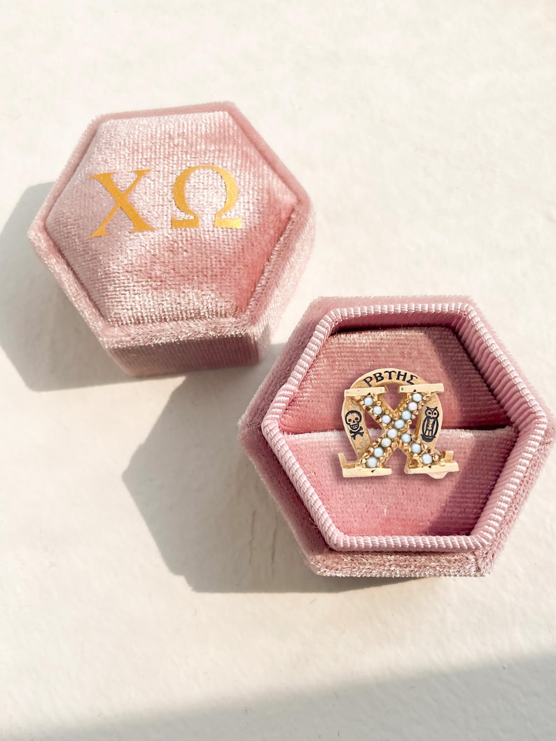 Velvet Badge Box for CHI OMEGA Sorority | Chi O Sorority Gift ...