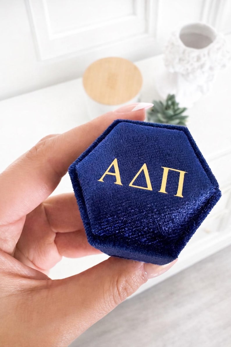 Velvet Badge Box for ALPHA DELTA PI Sorority | Adpi Sorority Gift ...