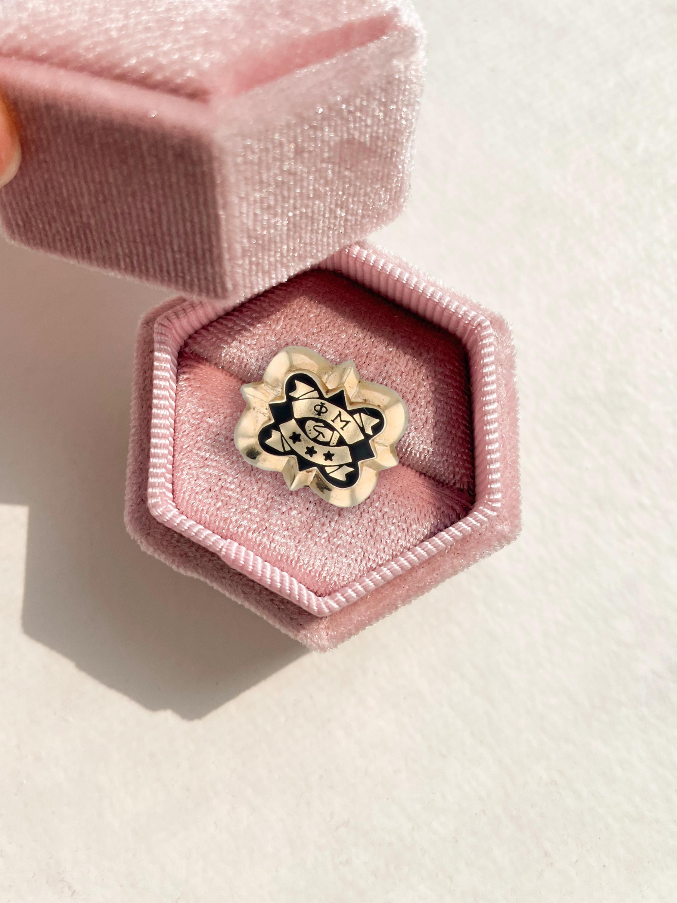 Velvet Badge Box for PHI MU Sorority | Sorority Gift | Initiation Gift ...