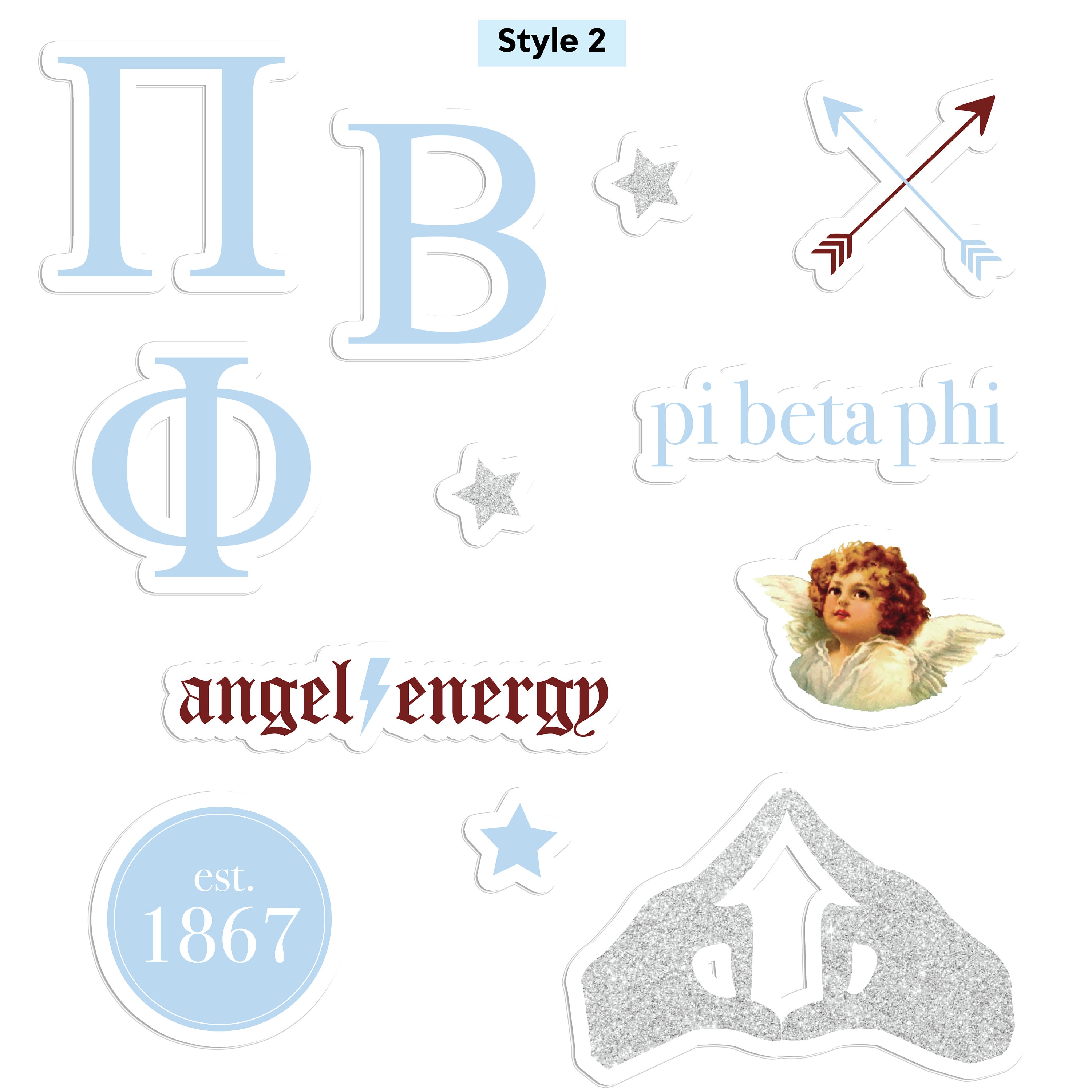 PI BETA PHI Sorority Sticker Pack in Blue, Pi Phi Aesthetic, Big Little ...