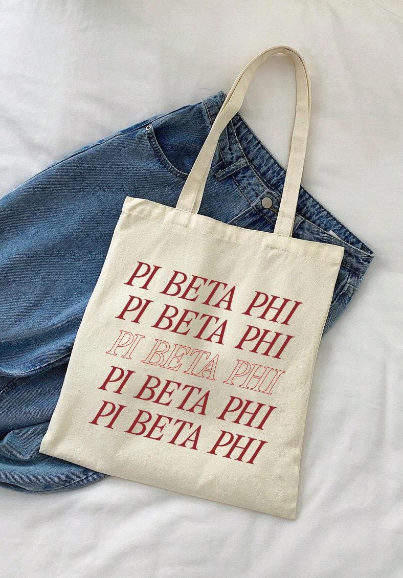PI BETA PHI Tote Bag | Pi Phi Tote, Sorority Merch, Initiation Gift, Bid Day 2025, New Member ...