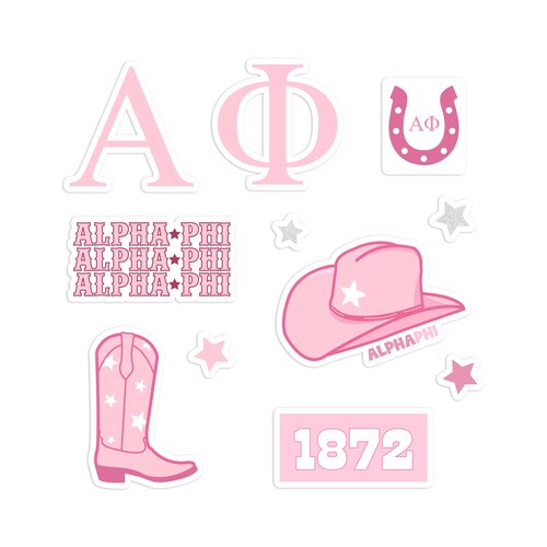 ALPHA PHI Pink Butterfly Sticker Pack Bid Day Sorority Rush - Etsy