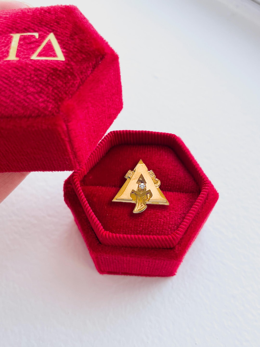 Velvet Badge Box for ALPHA GAMMA DELTA Sorority | Agd Sorority Gift ...