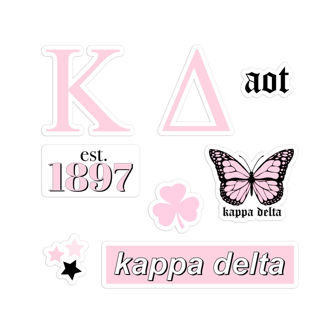 KAPPA DELTA Pink Butterfly Sticker Pack, Bid Day, Rush Merch 2025, Big ...
