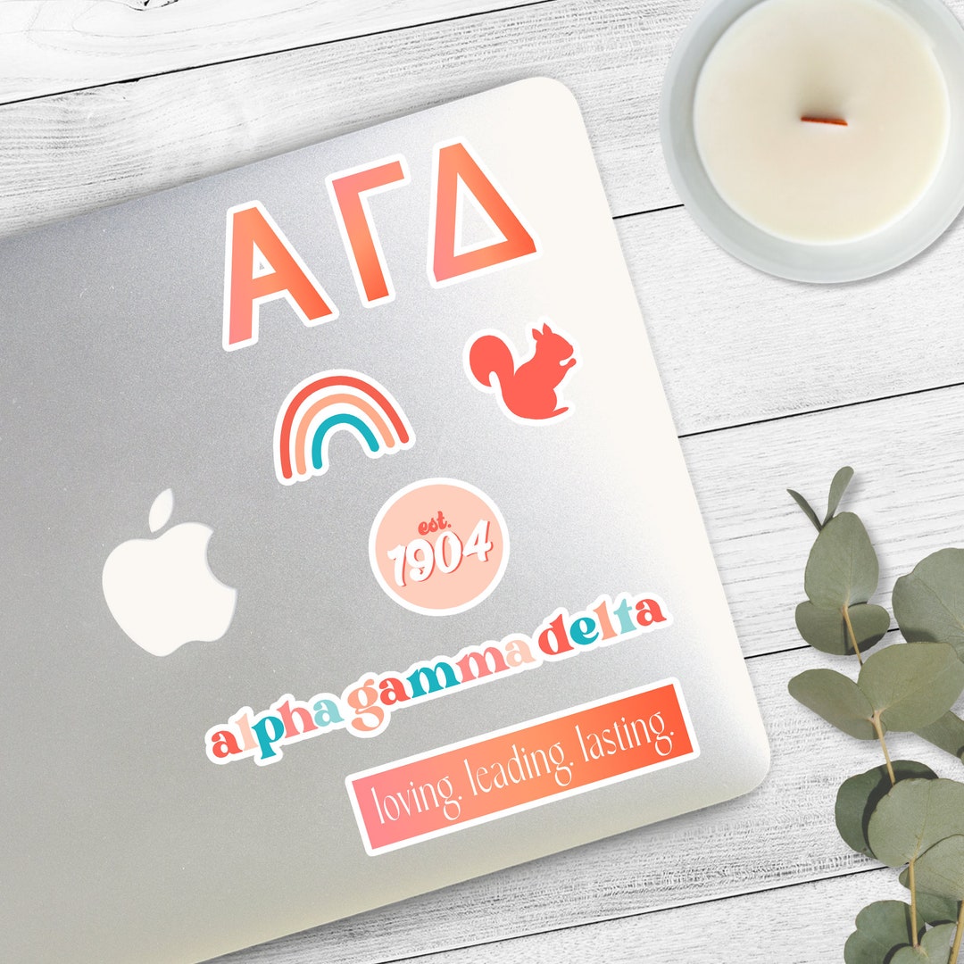 ALPHA GAMMA DELTA Sorority Sticker Pack Retro Bid Day 2025, Rush Merch ...
