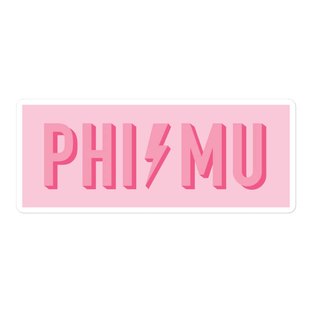 PHI MU Pink Lightning Sticker - Etsy