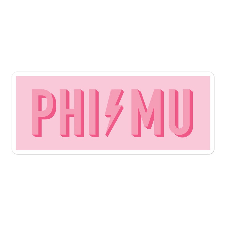 PHI MU Pink Lightning Sticker - Etsy