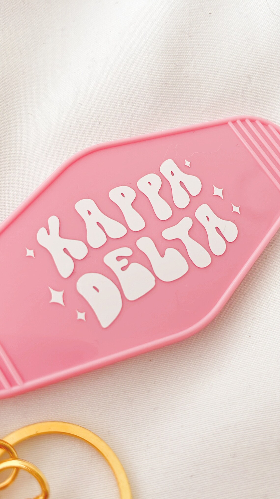 KAPPA DELTA Retro Motel Keychain With Gold Vinyl Foil Bid Day 2024, Big ...