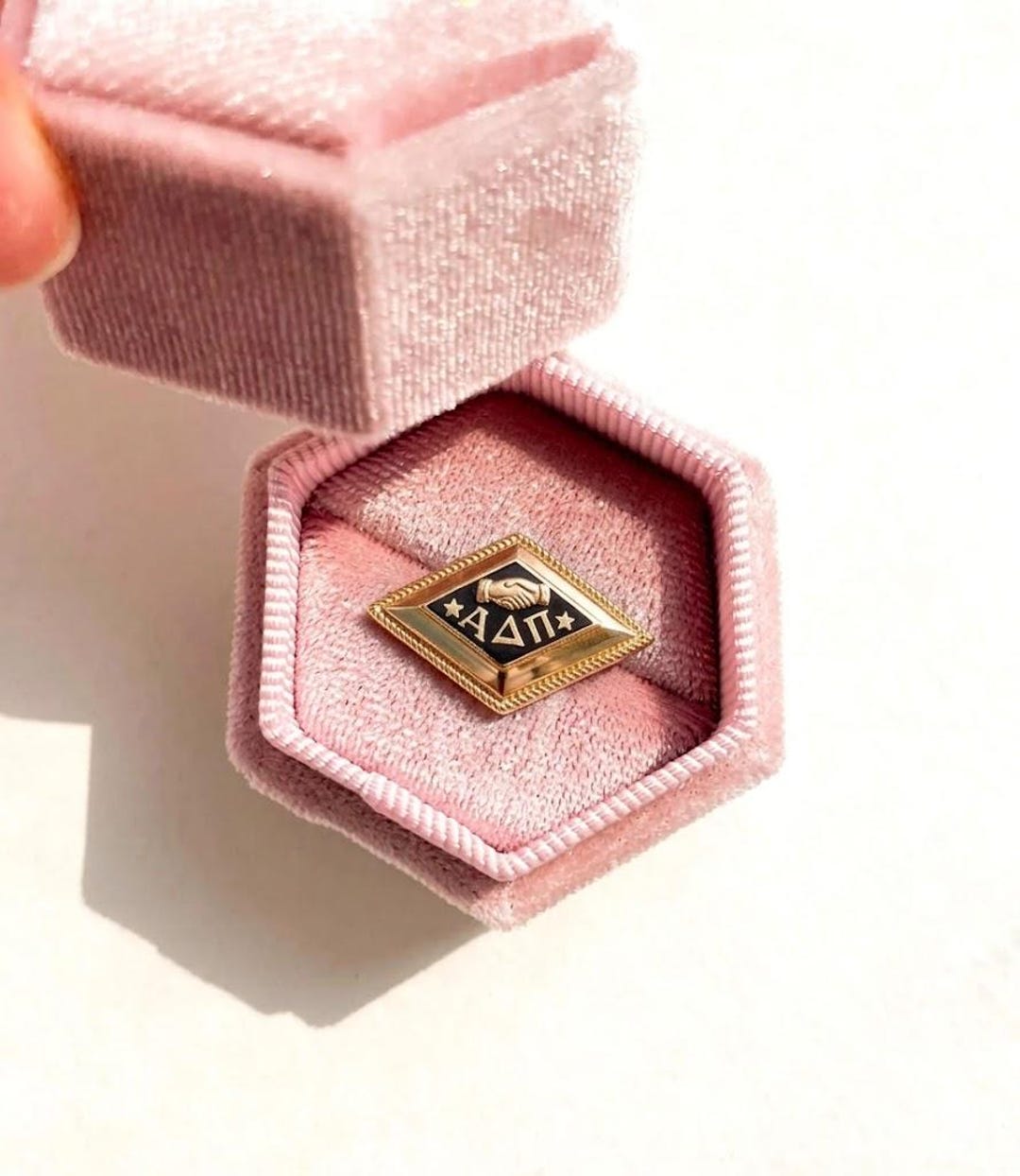 Velvet Badge Box for ALPHA DELTA PI Sorority | Adpi Sorority Gift ...
