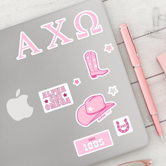 ALPHA CHI OMEGA Retro Sticker Pack in Pink Bid Day 2022 - Etsy