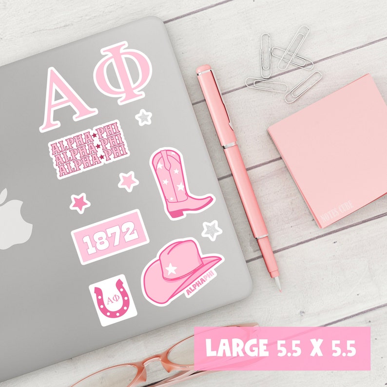 ALPHA PHI Cowgirl Sticker Pack, Bid Day 2023, Sorority Rush Merch, Big ...