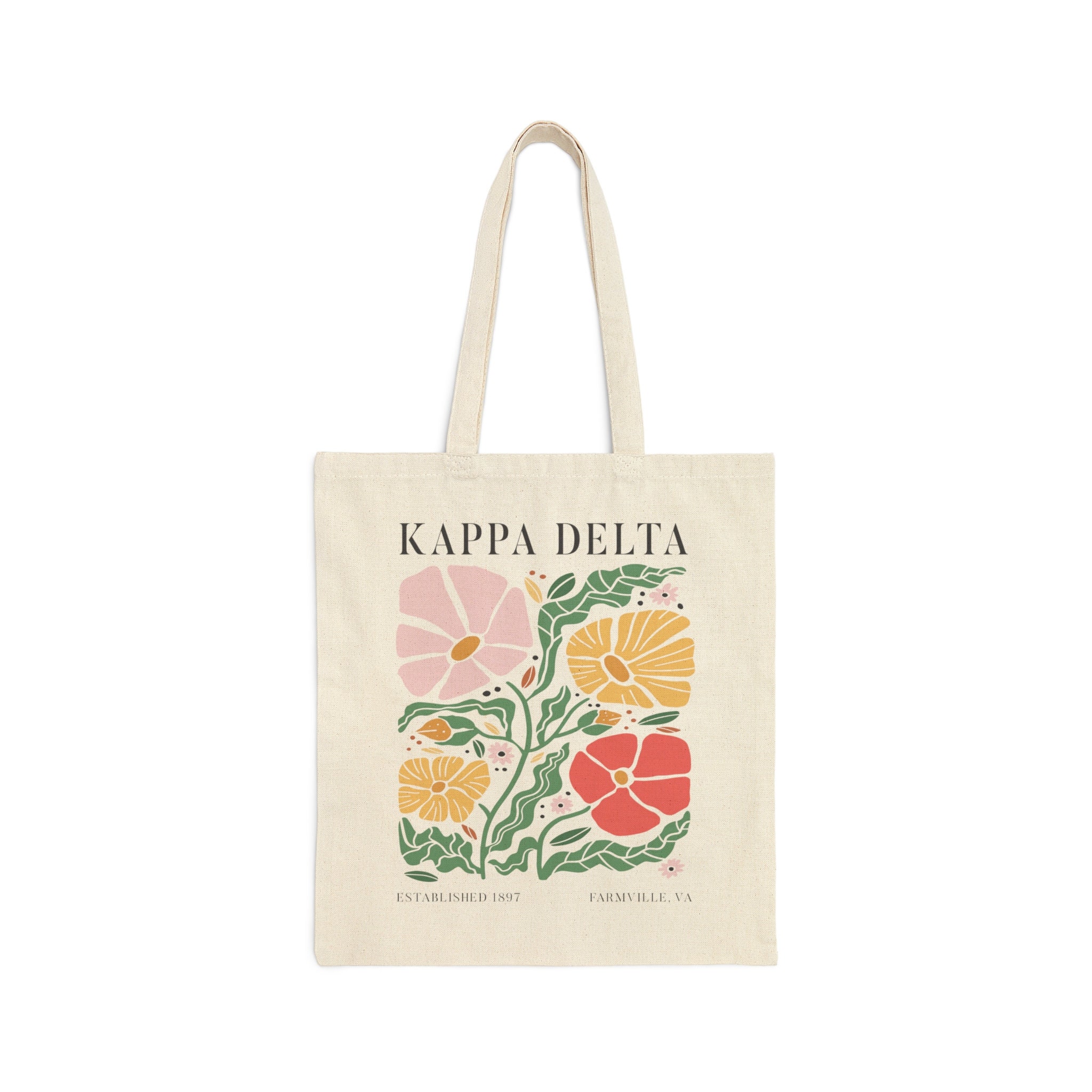 KAPPA DELTA Tote Bag With Pink Boho Floral Pattern Kaydee Tote ...