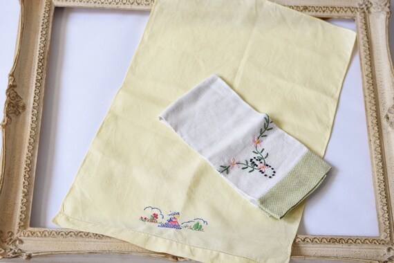 Linen Guest Towels Fingertip Towels Powder Room 1950's | Etsy