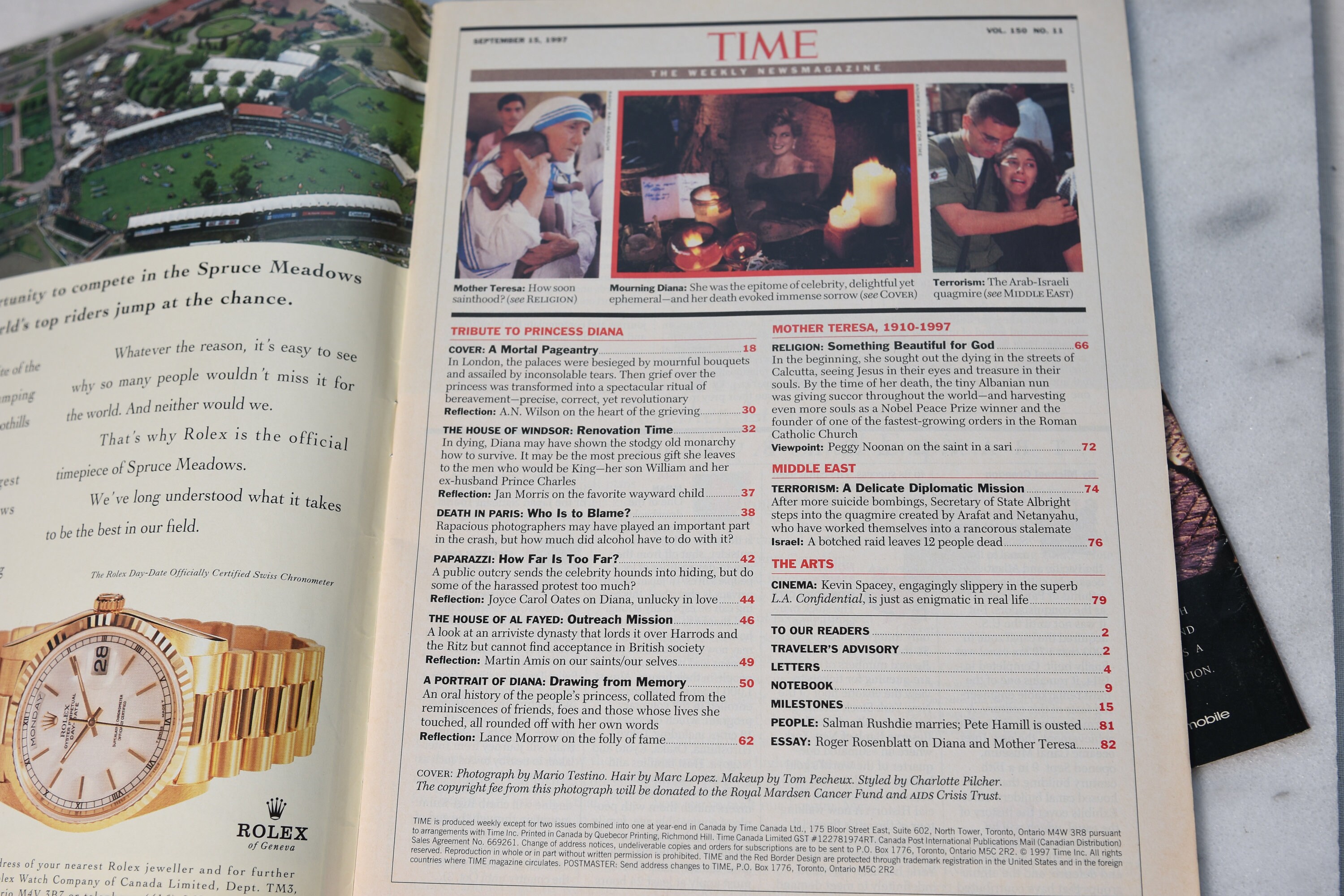 Time Magazine, 1997, 2 Magazines, Lady Di, Canadian Edition, Images '97 ...