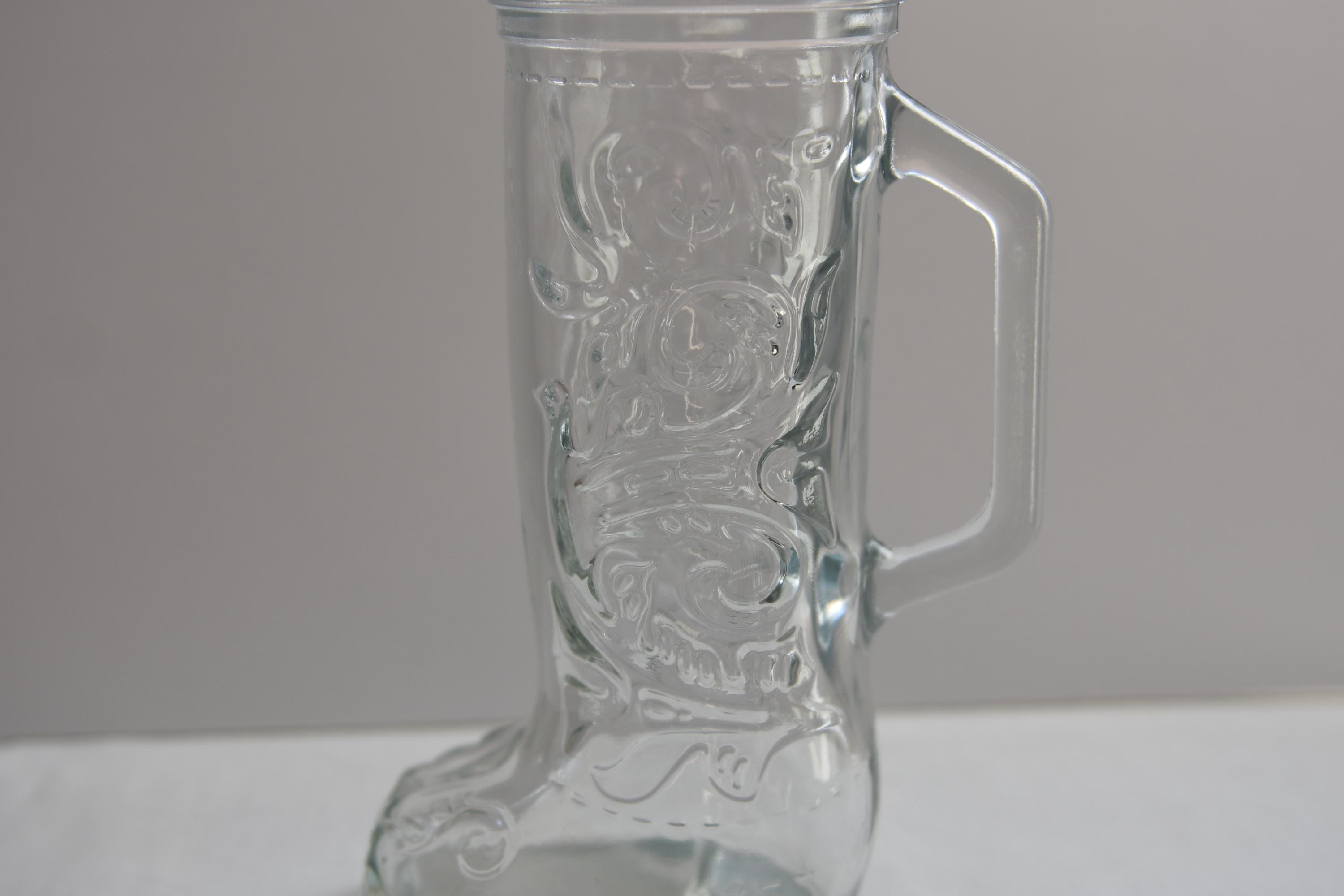 Vintage Glass Cowboy Boot Beer Mug With Handle, 16 Oz - Etsy