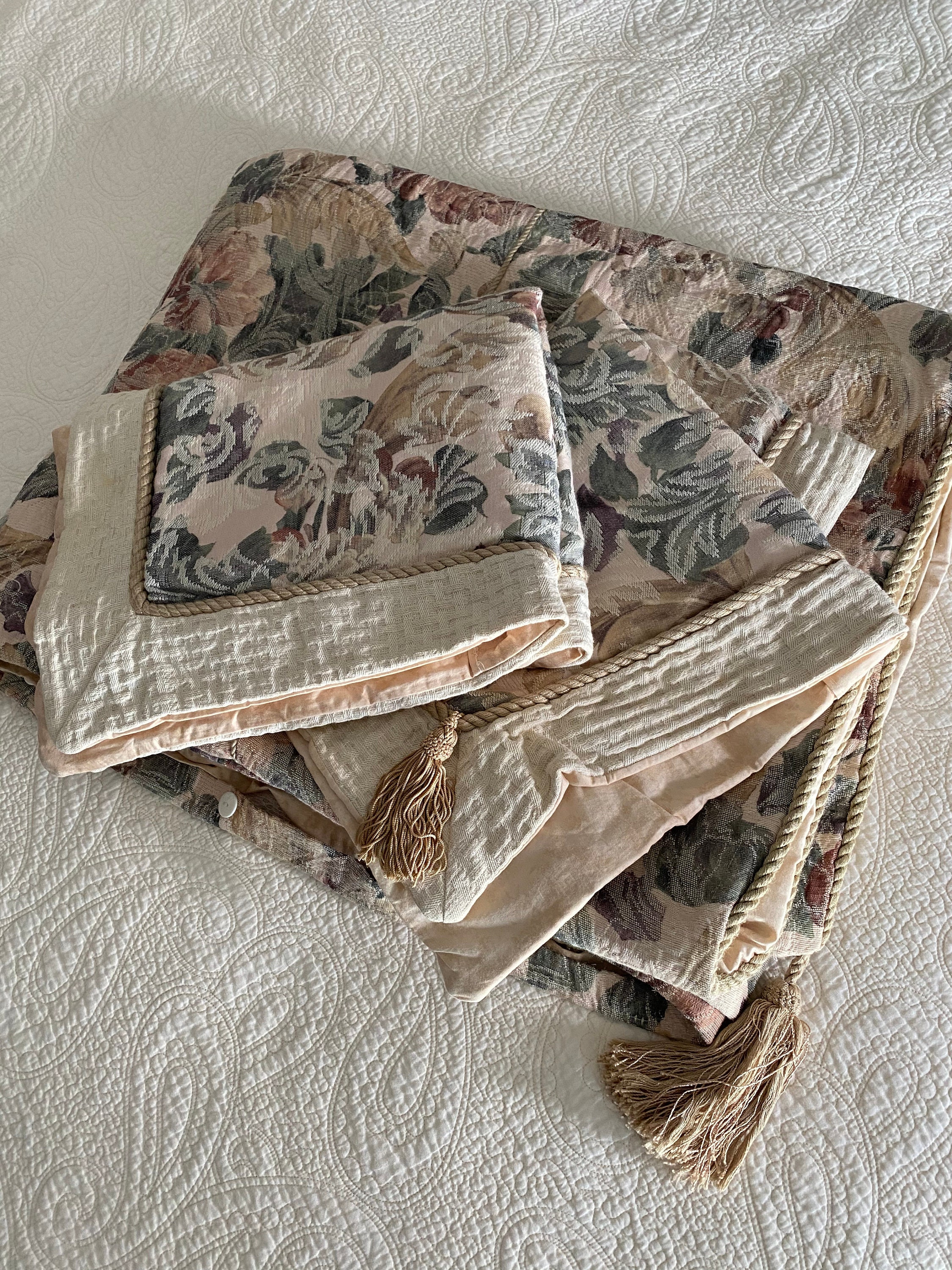 Brocade Duvet Cover & Shams Full Queen Size Jacquard - Etsy