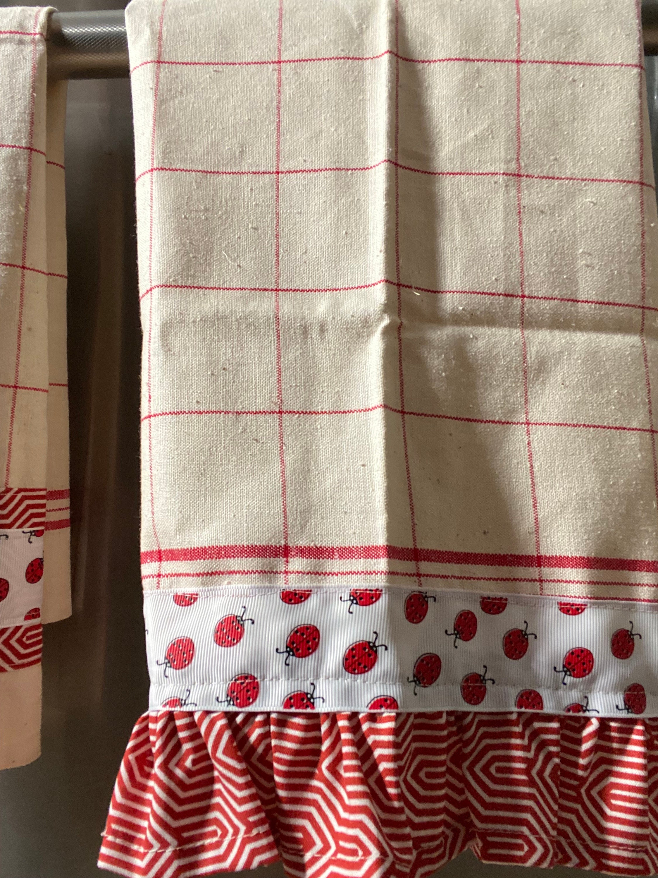 Cookware Green Ladybug Oven Dress Towel with Red Lace Kitchen & Dining ...