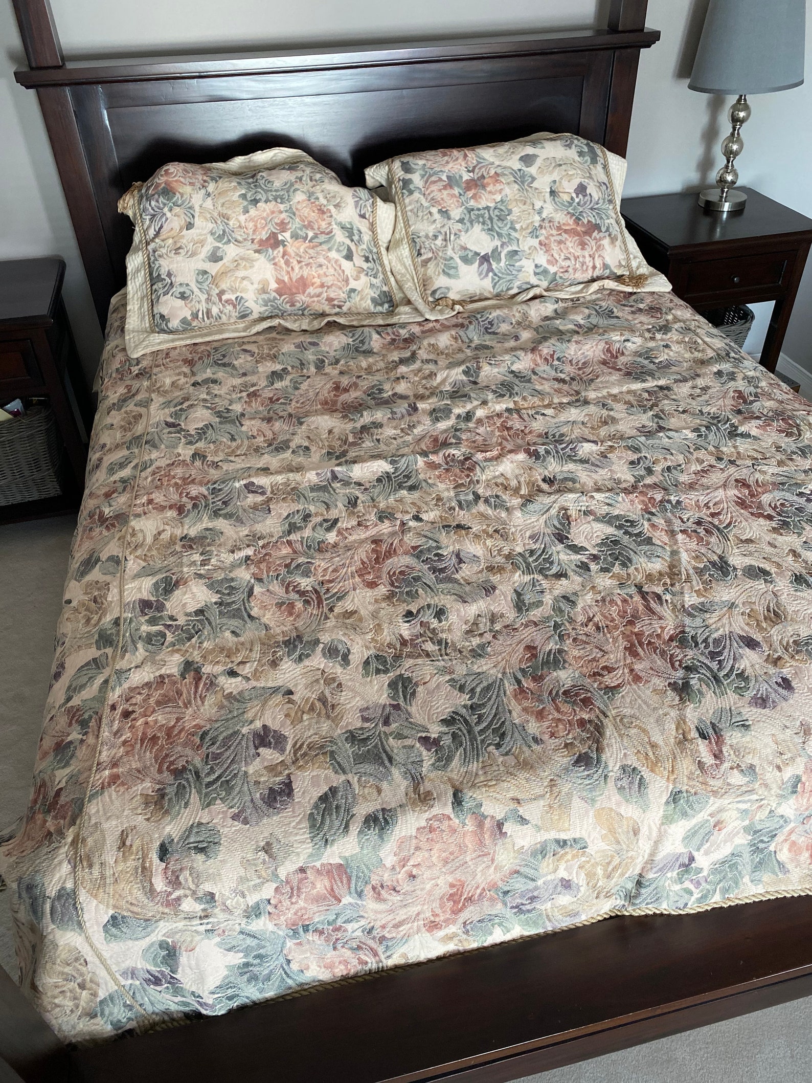 Brocade Duvet Cover & Shams, Full Queen Size, Jacquard Comforter ...