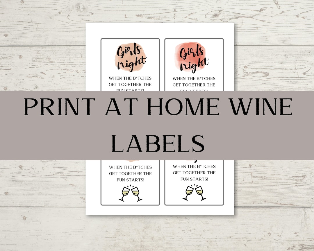 Girls Night Wine Labels - PRINTABLE, Girls Weekend, Girls Trip ...