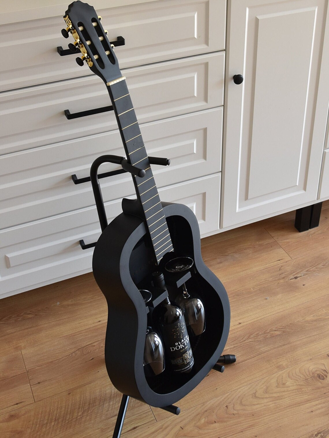 Handcrafted Guitar Shaped Wine Bottle Holder Mini Bar Guitar - Etsy