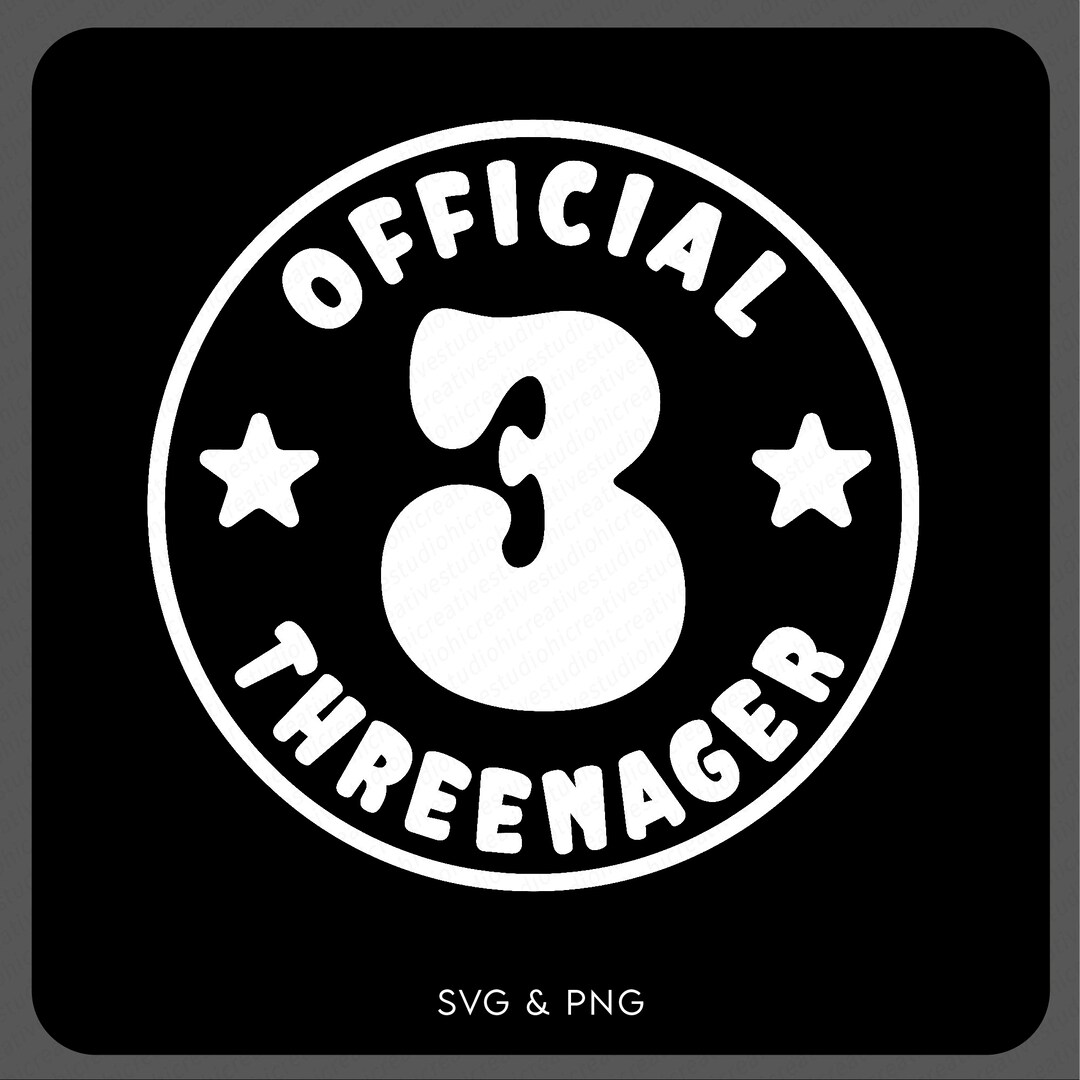 Official Threenager Svg Png, Funny 3rd Birthday Kid Girl Boy Party ...