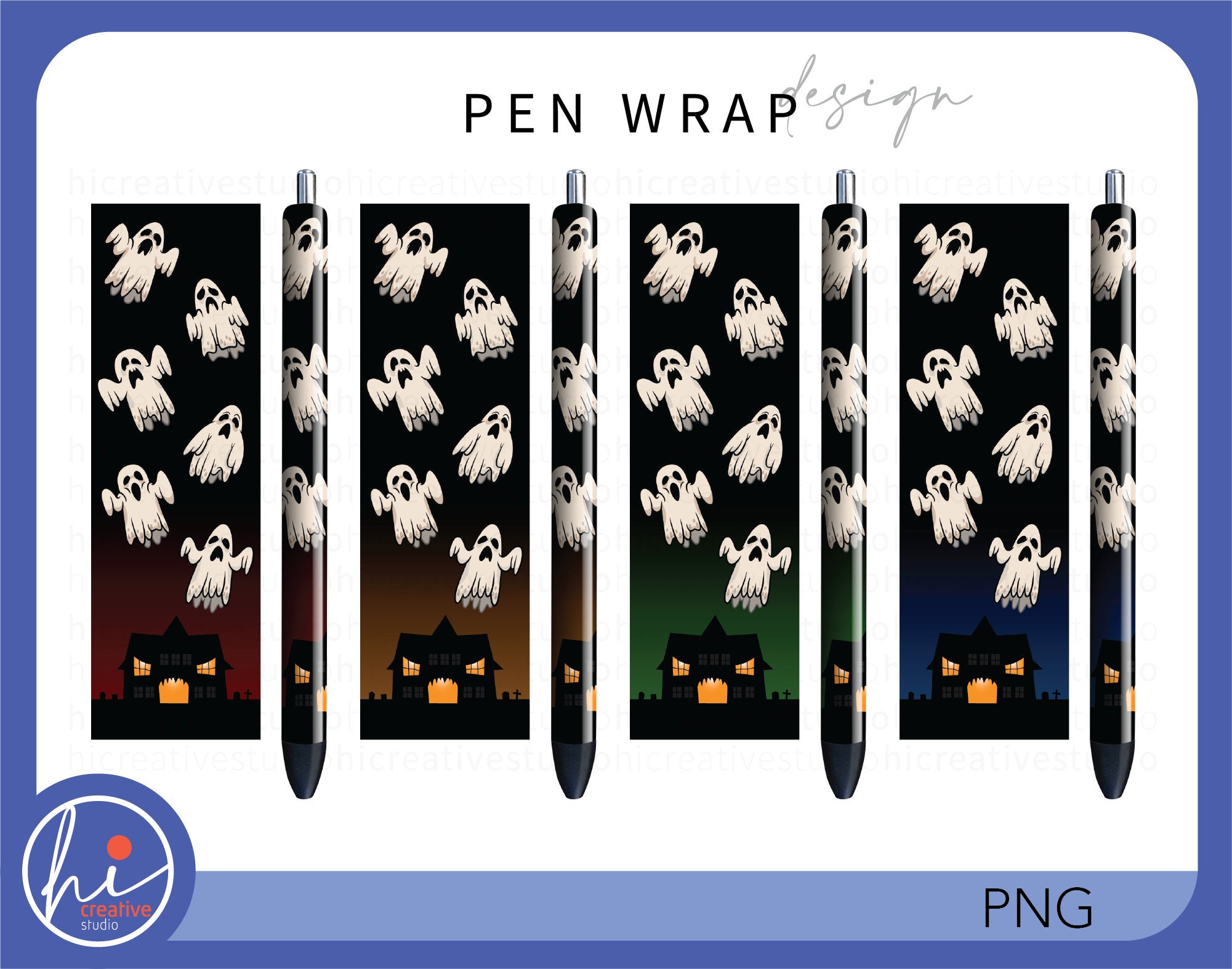 Halloween Ghost Pen Wraps Scary Ghost House Full Wrap Decal - Etsy