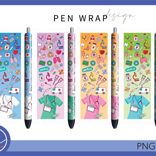 Nurse Doctor Pen Wrap Hospital Medical Equipment Pattern Full - Etsy
