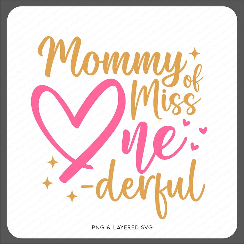 Miss One-derful 1st Birthday SVG PNG: Pink Party Family Matching Bundle ...