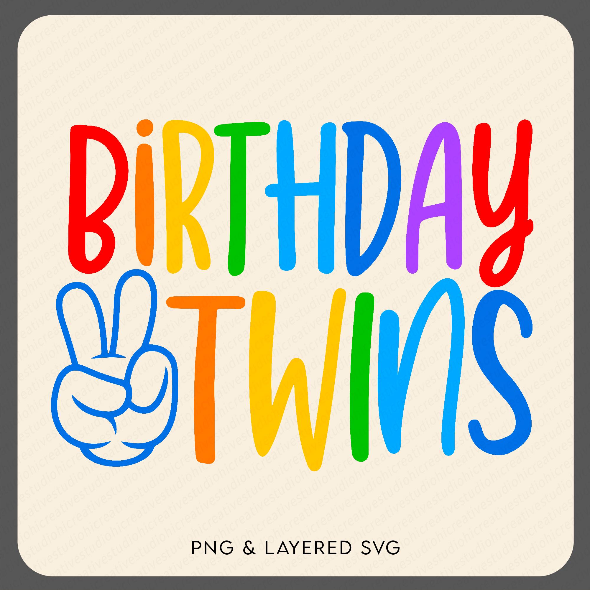 Birthday Twin Svg Png, Funny Birthday Twins Svg, Birthday Svg, Sibling ...
