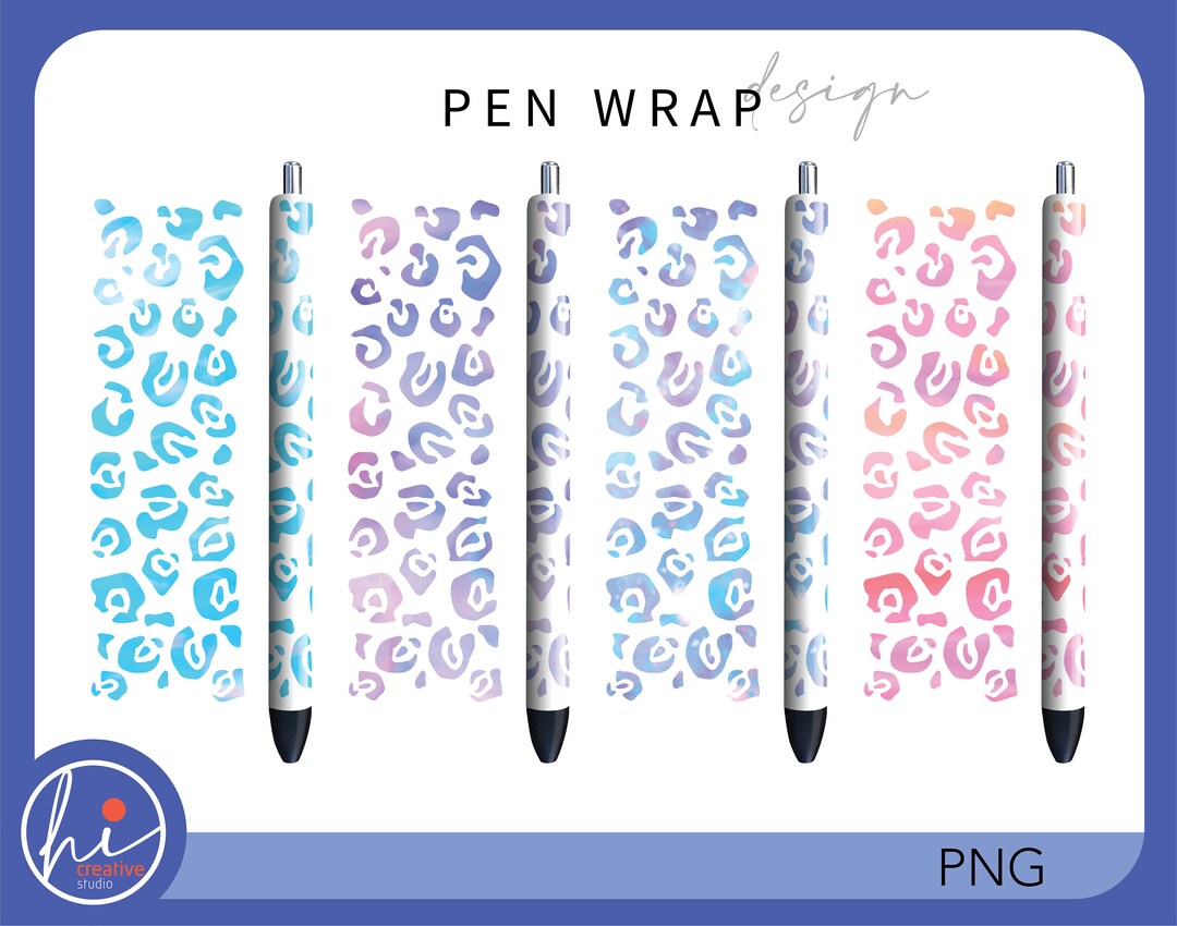 Leopard Cheetah Pen Wraps, Animal Print Pastel Gradient Pattern Decal ...