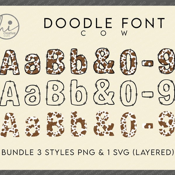 Cow Print Font - Etsy