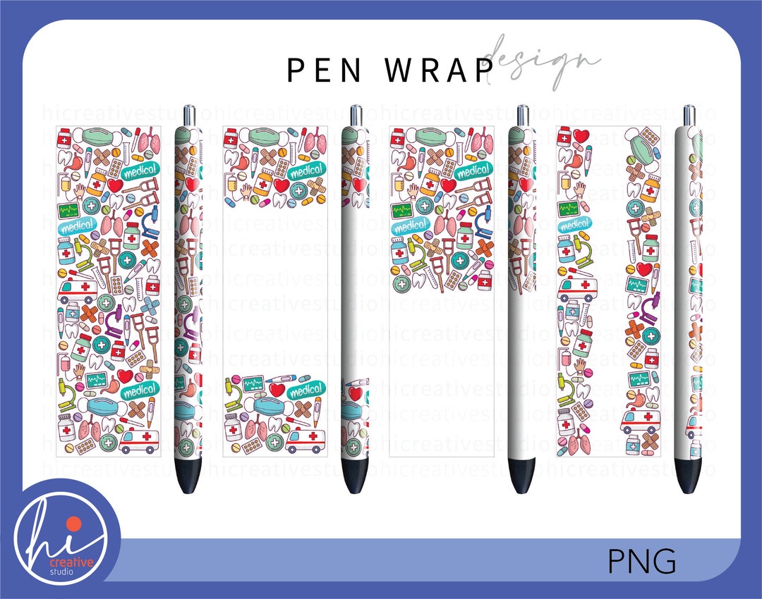 Nurse Doctor Pen Wrap, Hospital Medical Equipment Pattern Full Wrap ...