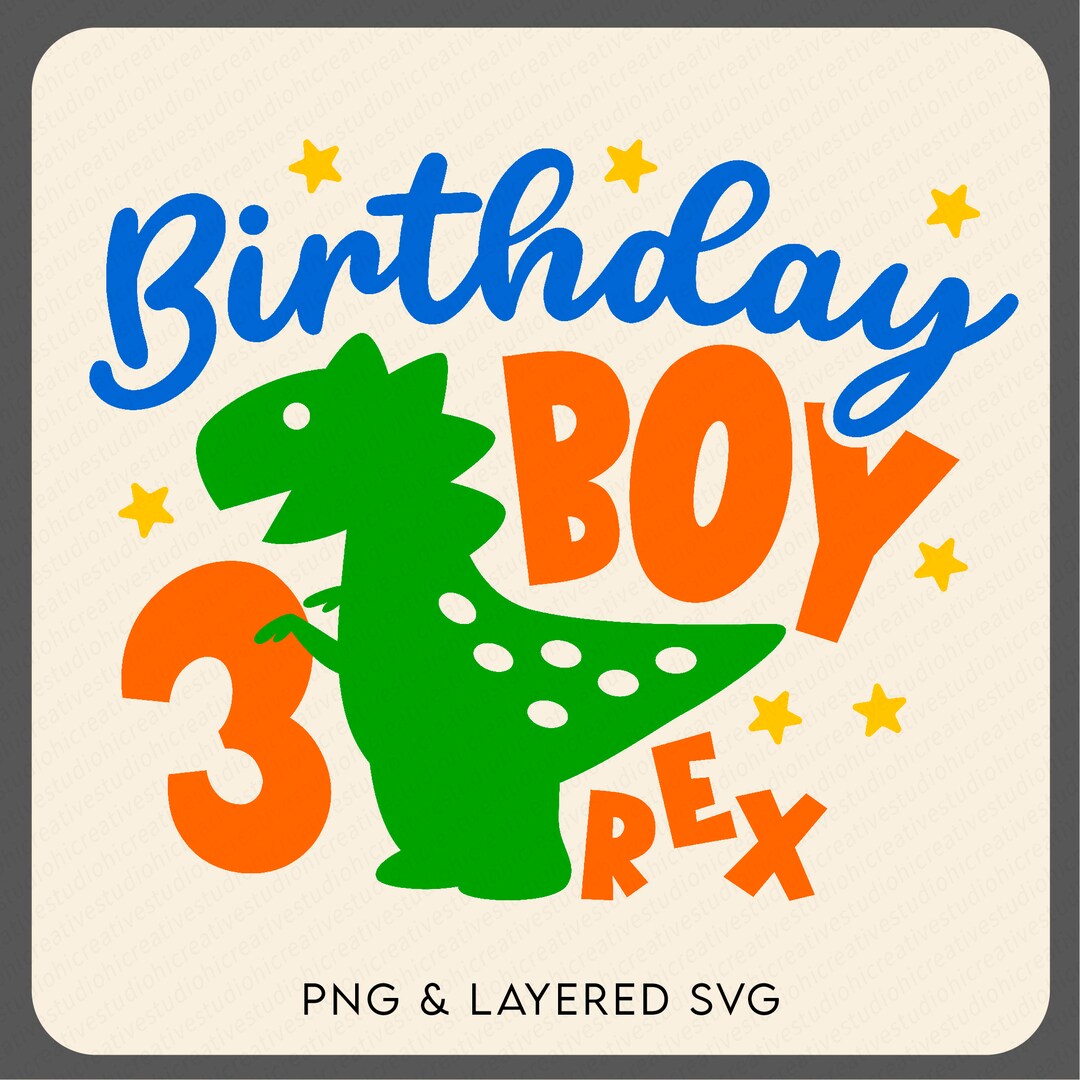 Birthday Boy 3 Rex Svg Png, Funny Kid Birthday Svg, 3 Year Birthday Svg ...