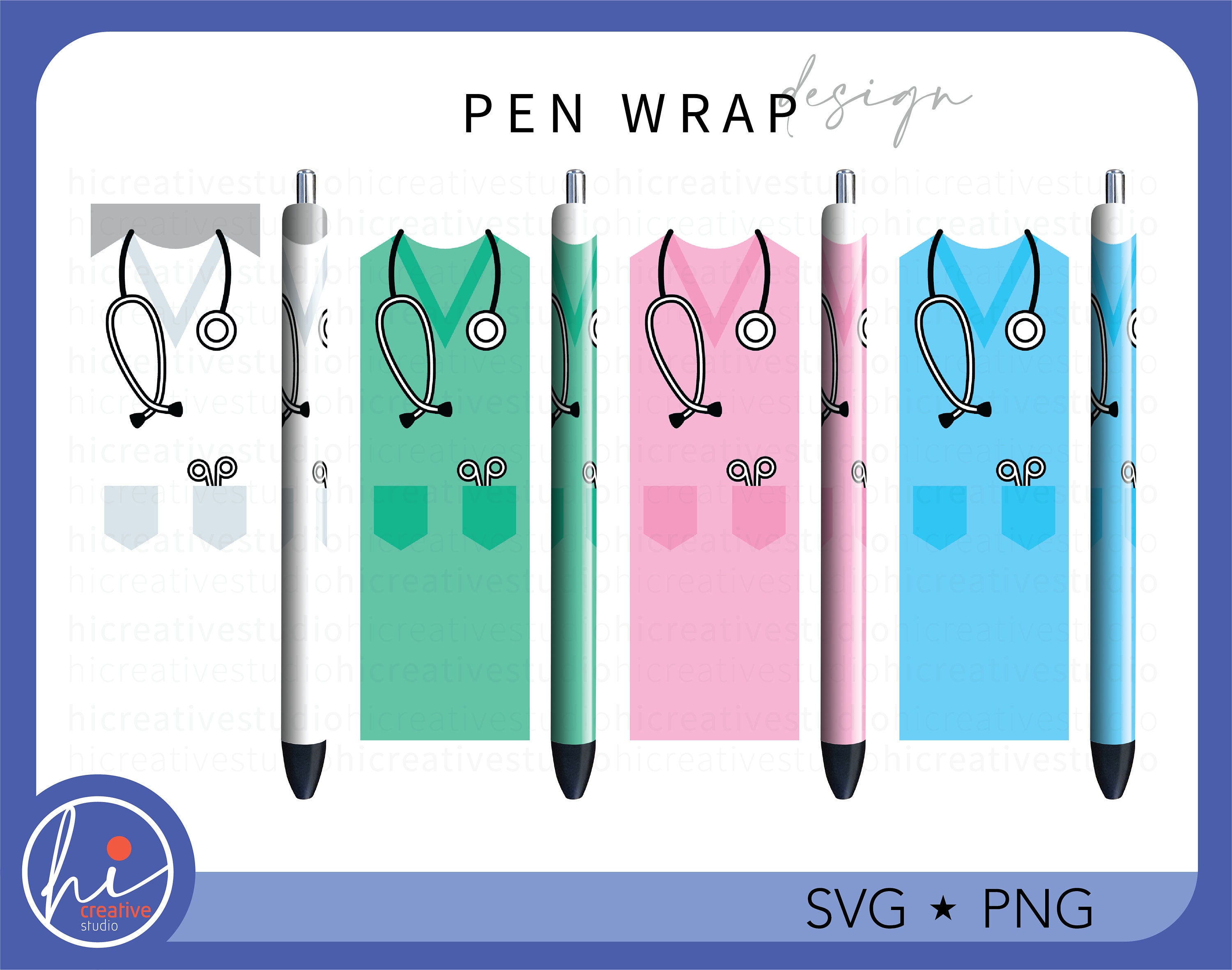 Buy Scrub Life Pen Wraps Nurse Doctor Full Wrap Pattern Decal Ink ...