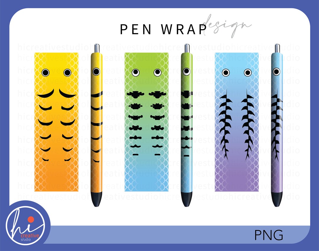 Fishing Lure Pen Wraps, Fishing Lover Full Wrap Pattern Decal Ink Joy ...