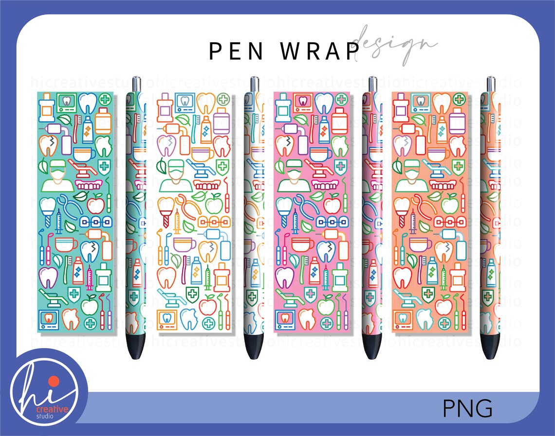Dentist Pen Wraps Funny Dental Tooth Hospital Theme Decal Full Wrap ...