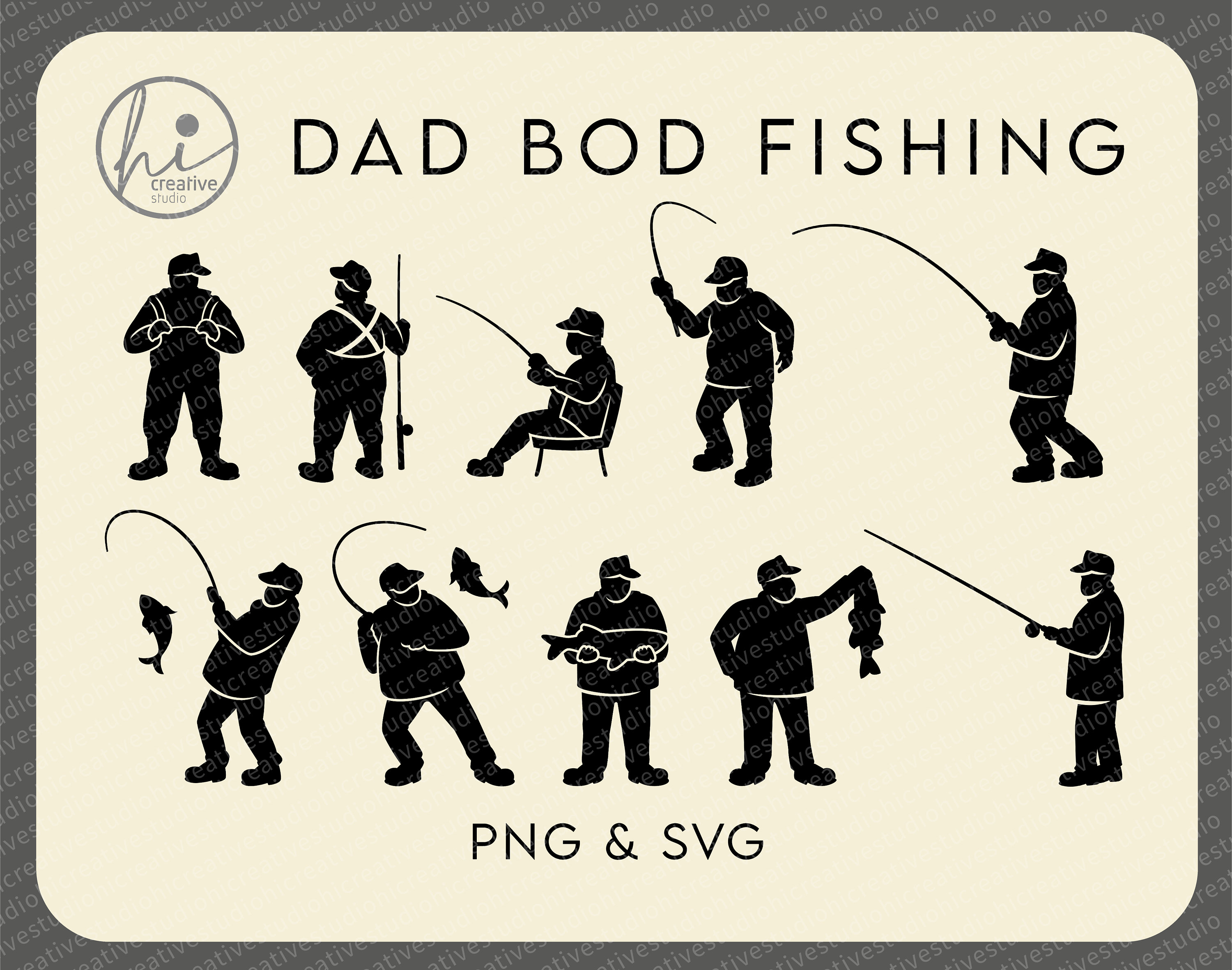 10 Fishing Dad Bod Svg Png, Fat Man Fishing Bundle, Funny Big Guy Papa ...