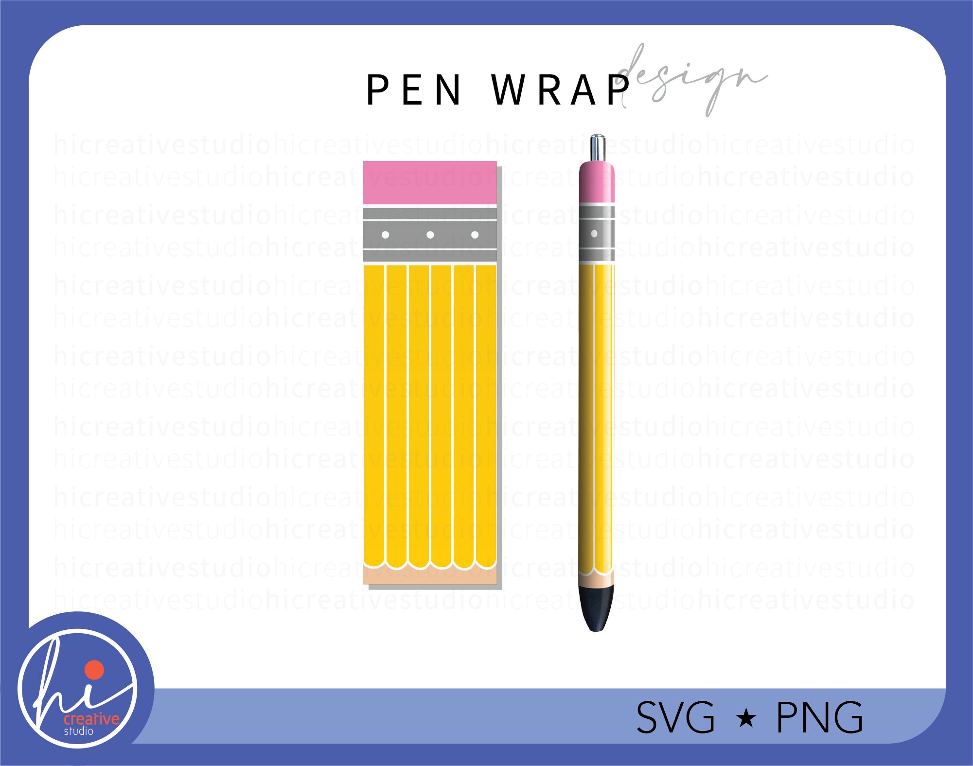 Back to School Pen Wrap, Cute Yellow Pencil Stationary Decal Ink Joy ...