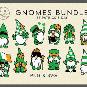 12 St Patricks Gnome Svg Png, Saint Patricks Day Gnomes Bundle, Layered ...