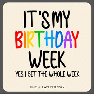 It's My Birthday Week Yes I Get the Whole Week Svg Png, Happy Birthday ...