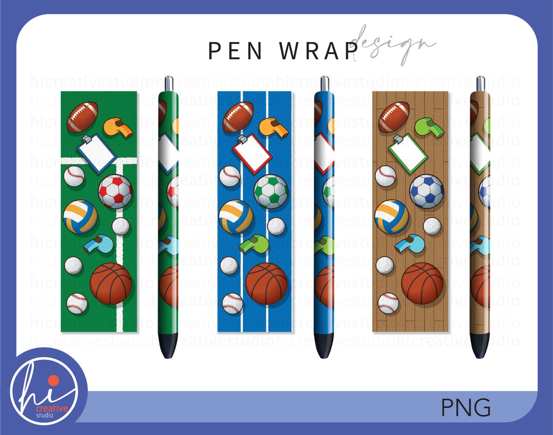 PE Teacher Pen Wraps, Sport Team Coach Decal DIY Full Wrap Decal Ink ...