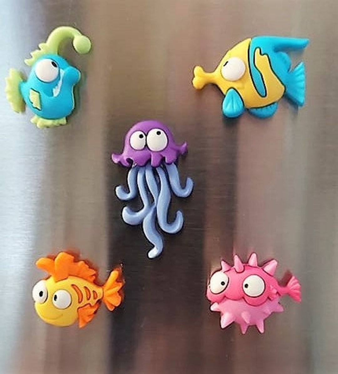 Ocean Animal Magnets: Fish Refrigerator Magnet Set, 5 Piece - Etsy
