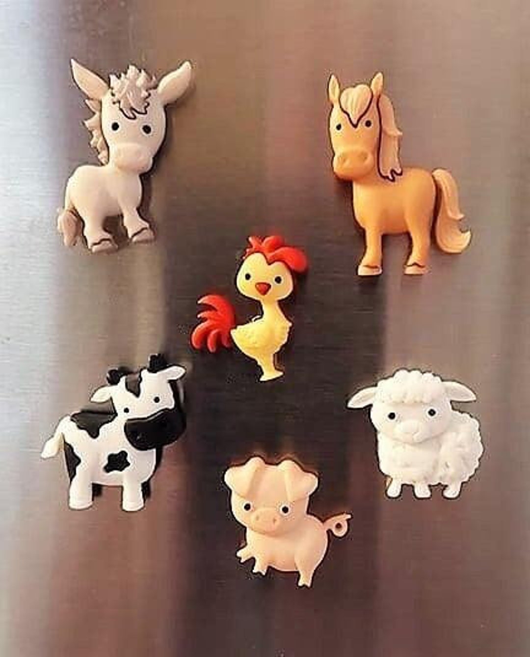 Farm Animal Magnet 6 Piece Set, Refrigerator Magnets, Refrigerator ...